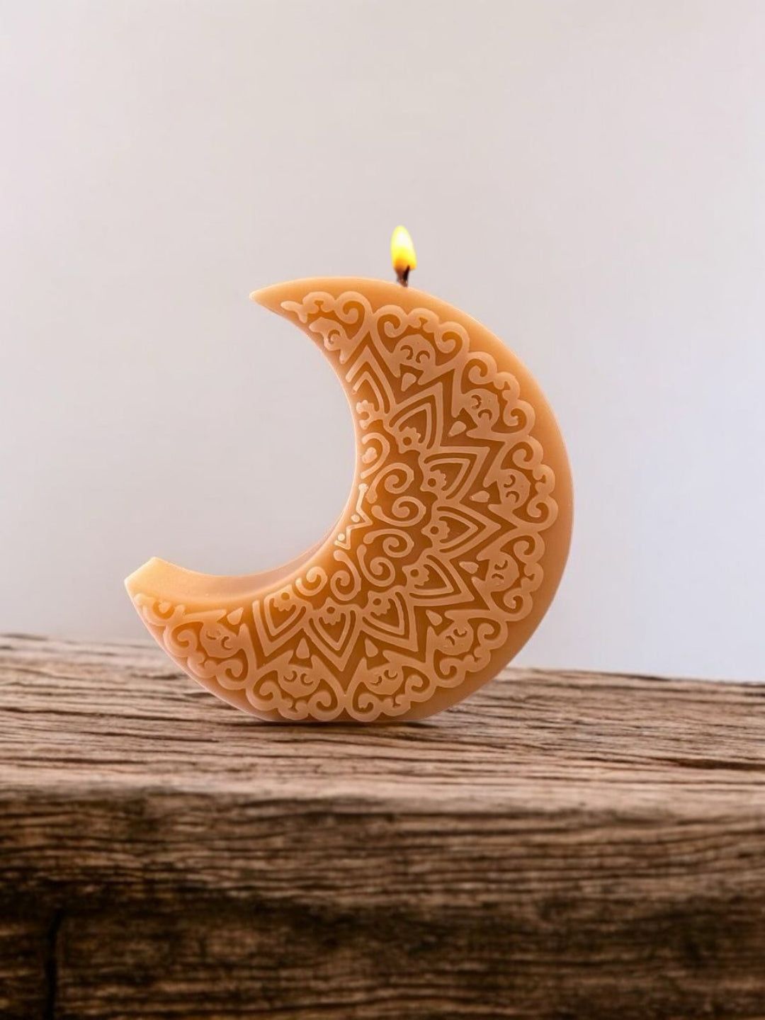 Crescent Mandala Candle – Two Mushrooms